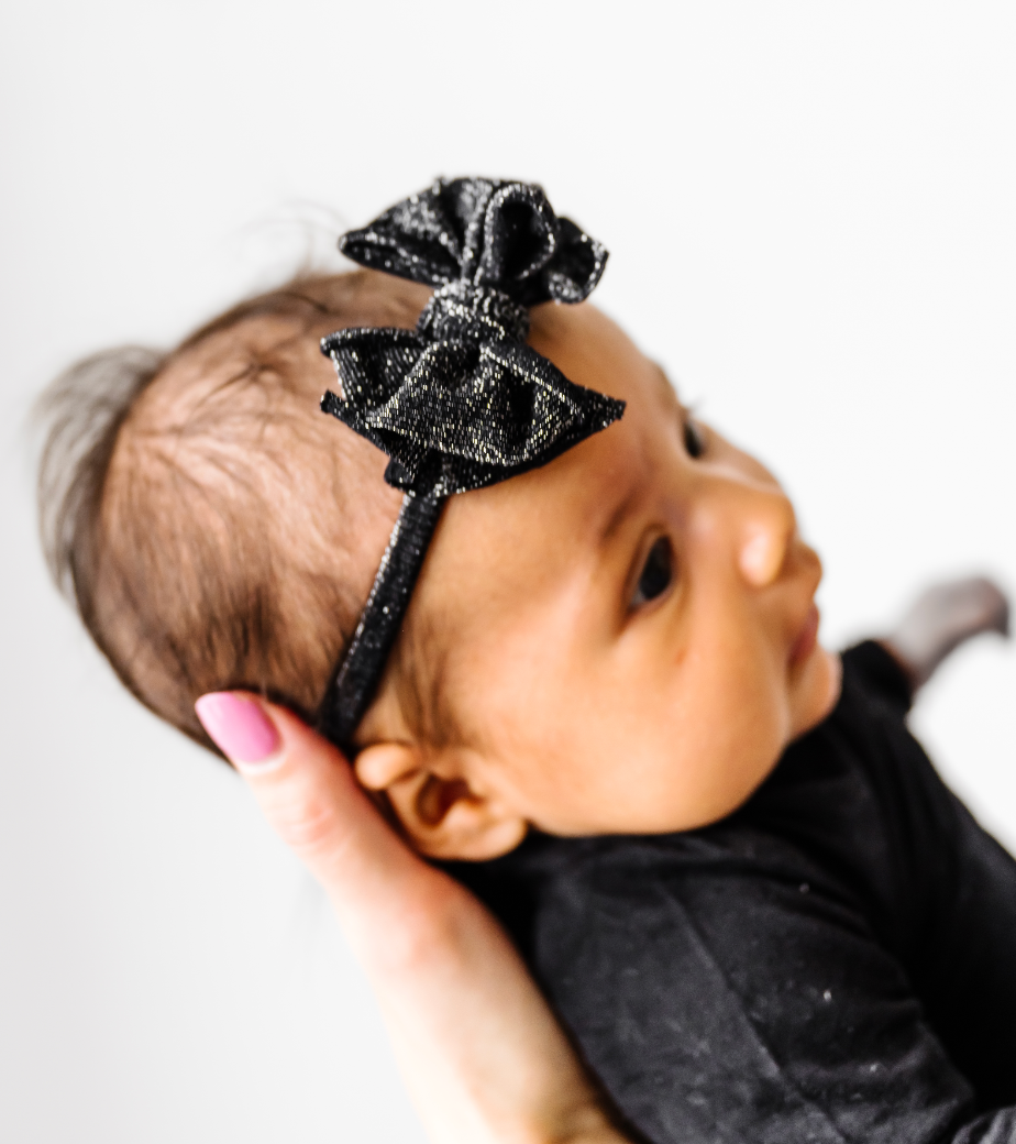 METALLIC BABY FAB SKINNY: black – Baby Bling Bows